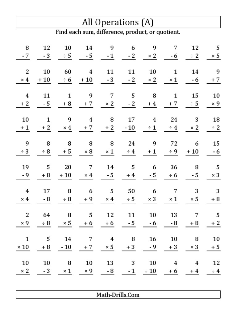 Sprint A Mixed Operations | PDF | Teaching Mathematics