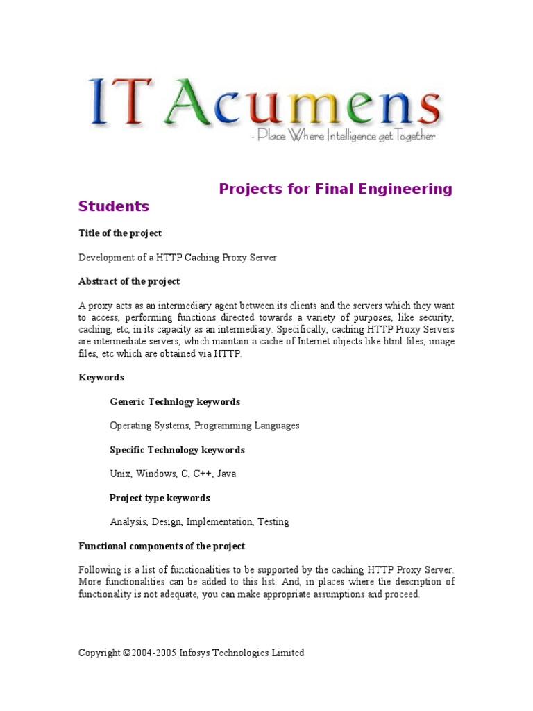 Projects For Final Engineering Students: Title of The Project | PDF | Hypertext Transfer ...