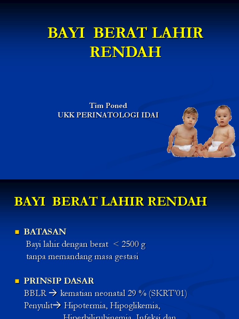 Bayi Berat Lahir Rendah | PDF
