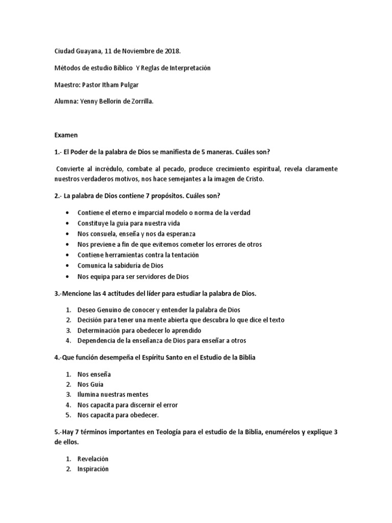 Métodos y Reglas de Estudio Bíblico | PDF | Biblia | Salmos