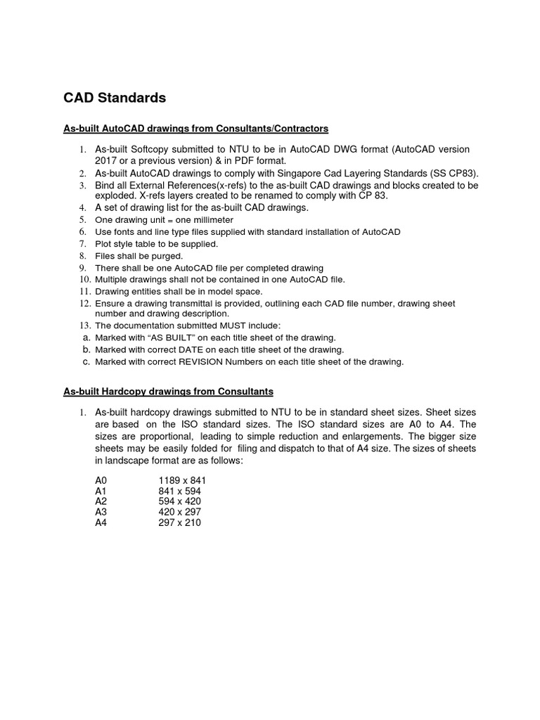 As-Built AutoCAD and BIM Submission Standards | PDF | Auto Cad ...