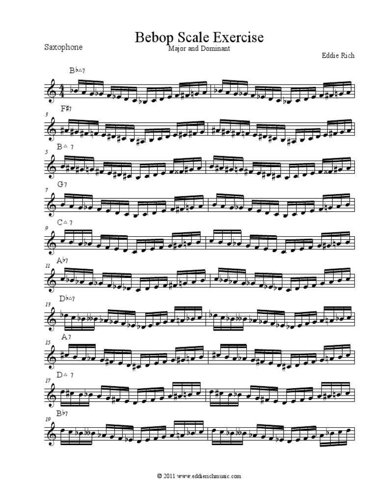 Eddie Rich - Bebop Scale Exercise (Major and Dominant) PDF | PDF