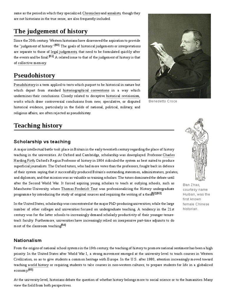 The Judgement of History: Scholarship Vs Teaching | PDF | Academia ...