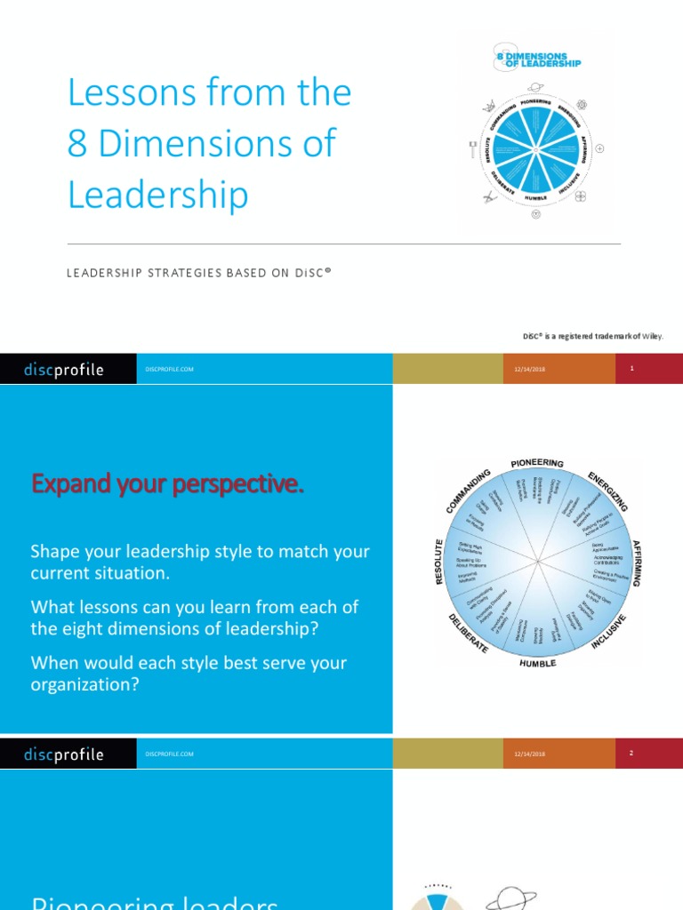 Lessons from the 8 Dimensions of Leadership: Leadership Strategies ...