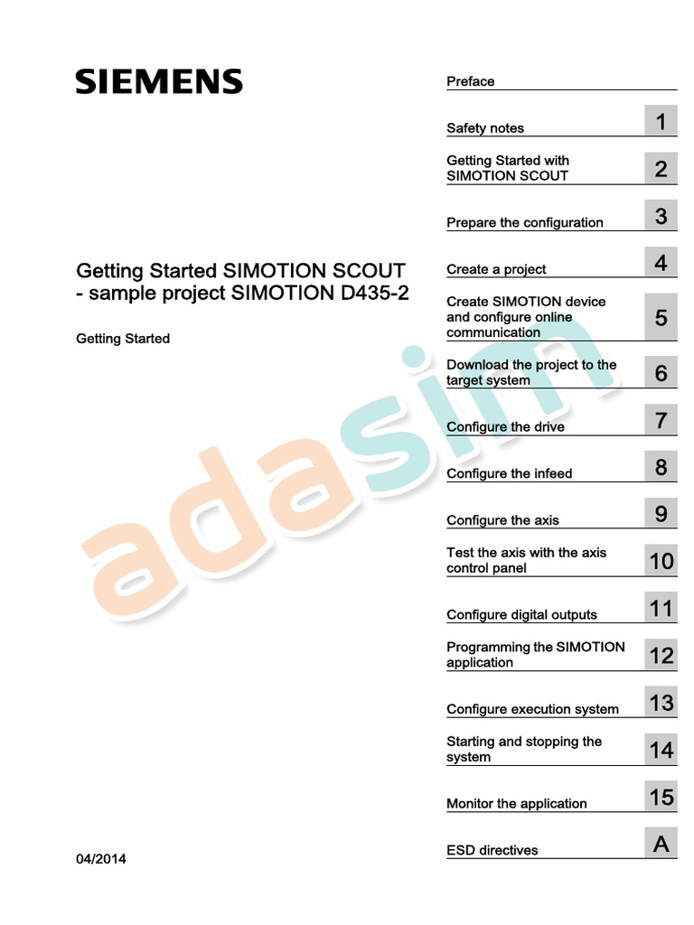 Getting Started SIMOTION SCOUT - Sample Project SIMOTION D435-2 | PDF ...