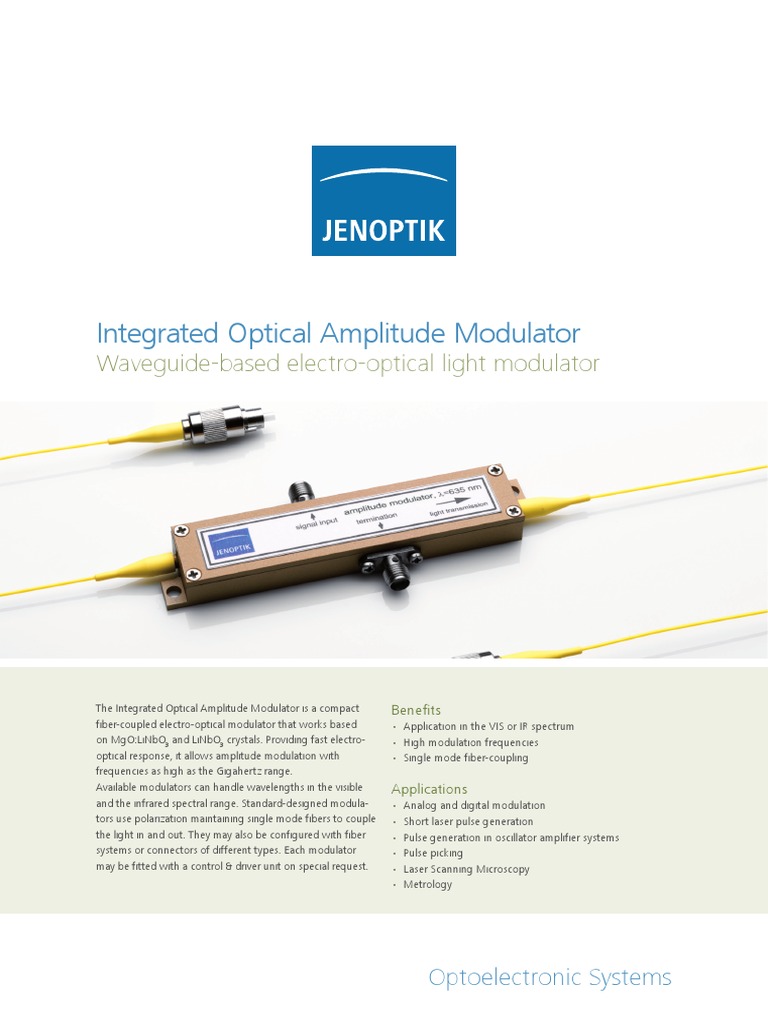 Integrated Optical Amplitude Modulator | PDF | Optical Fiber | Modulation