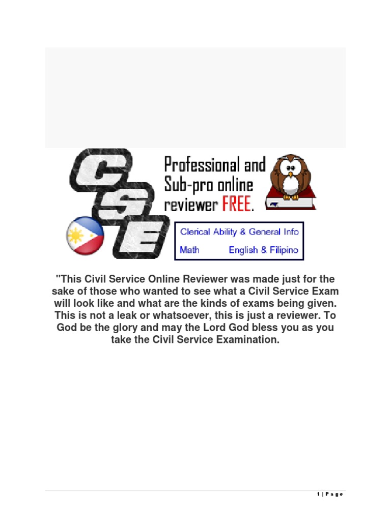 CSC Reviewer Prof and Sub-Prof - Docx Version 1 | PDF | Gallon | Odds