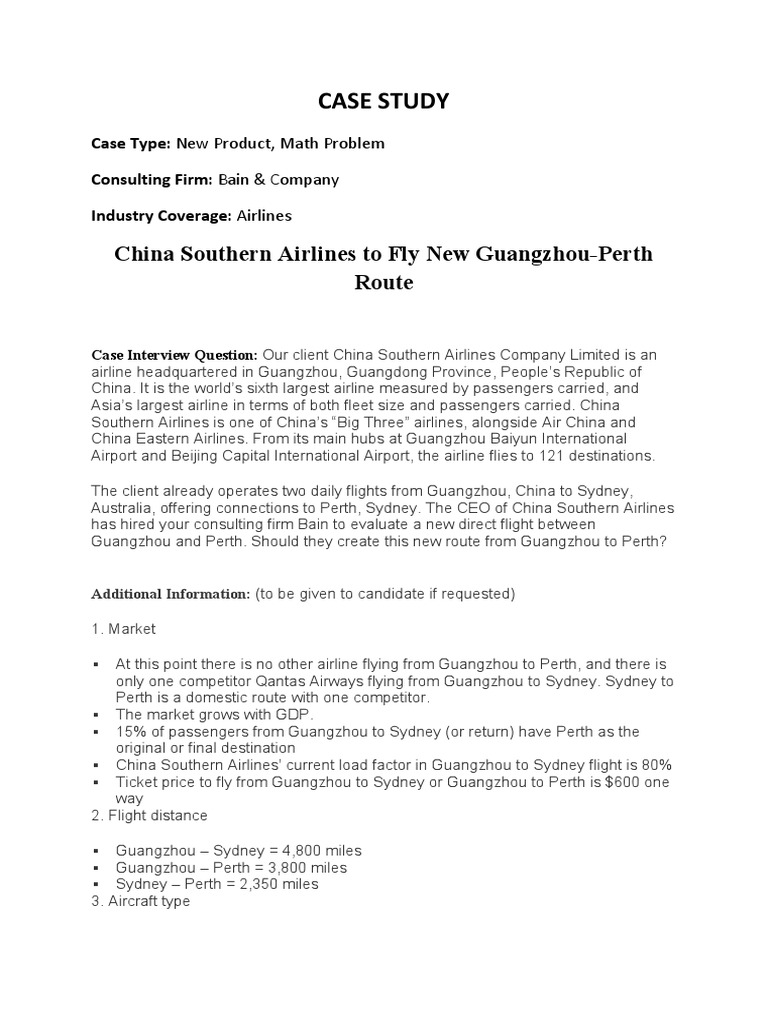 CASE STUDY 3 (Bain) | PDF | Airlines | Profit (Economics)