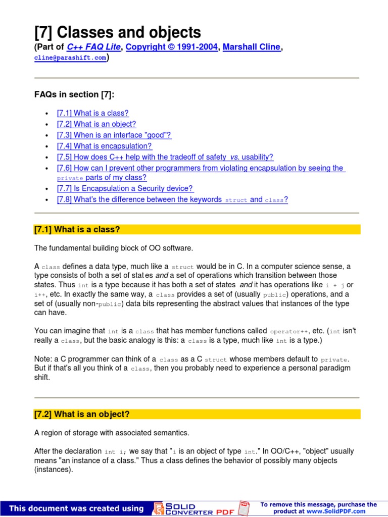 C Faq Pdf Class Computer Programming Inheritance Object Oriented Programming 1334
