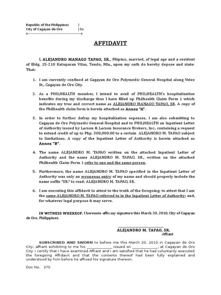 Affidavit - Incorrect Birthdate | PDF | Affidavit | Civil Law (Common Law)
