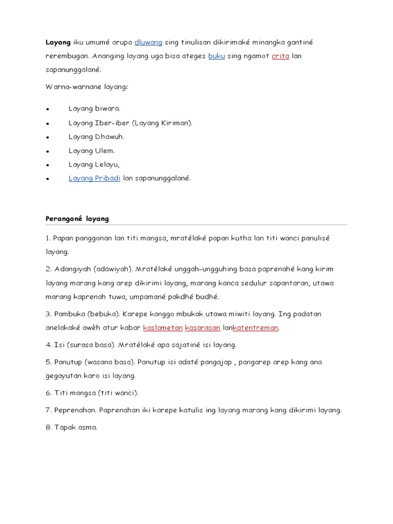 Dluwang Buku: Layang Iku Umumé Arupa | PDF