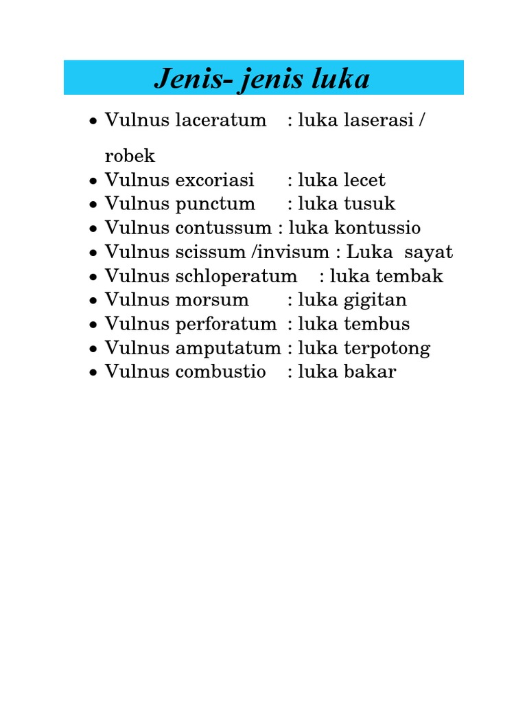 Jenis Vulnus | PDF