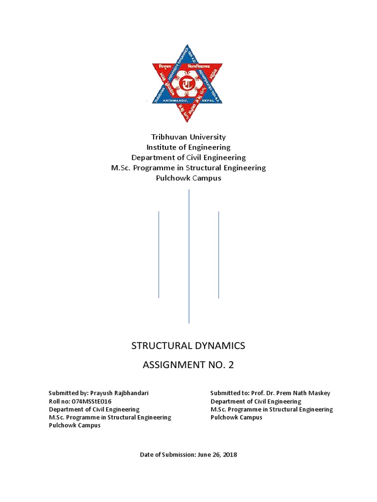 Structural Dynamics Assignment No. 2 | PDF | Force | Motion (Physics)