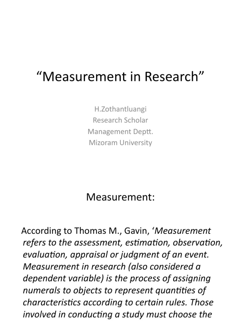Measurement Techniques in Research | PDF | Level Of Measurement ...