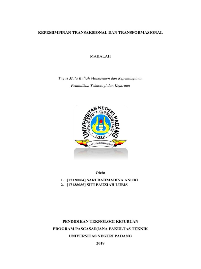 Kepemimpinan Transaksional vs Transformasional | PDF | Karier & Perkembangan | Bisnis