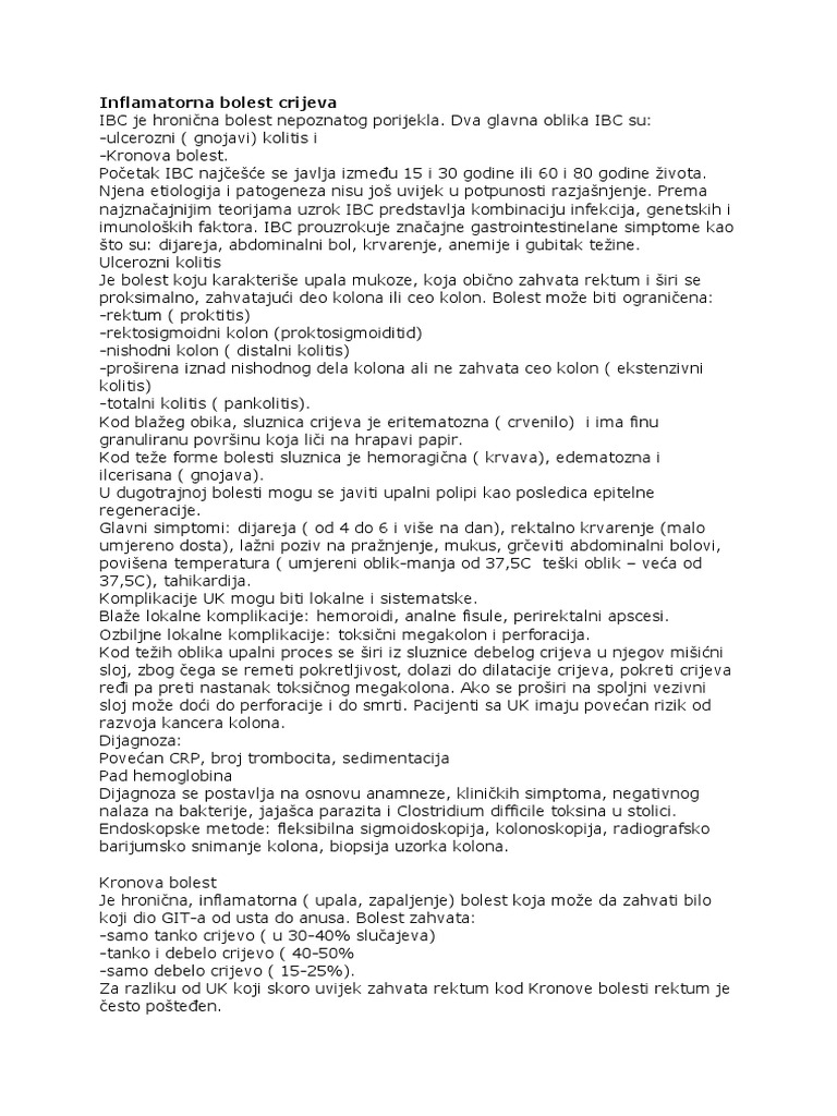 Inflamatorne Bolesti Crijeva | PDF