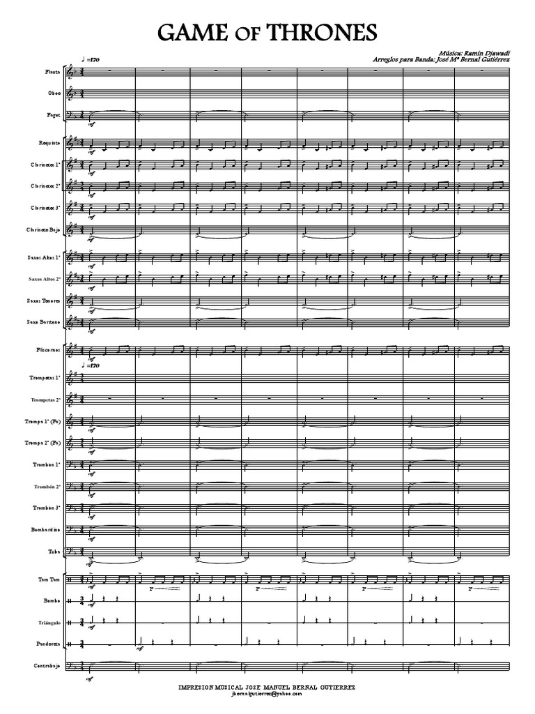 Juego de Tronos - Full Score | PDF | Gaiaphones | Tecnología musical