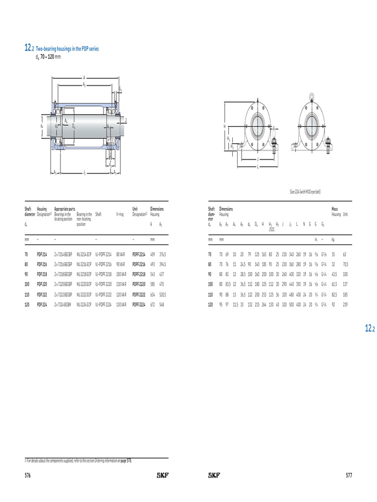 .2 Two-Bearing Housings in The PDP Series | PDF