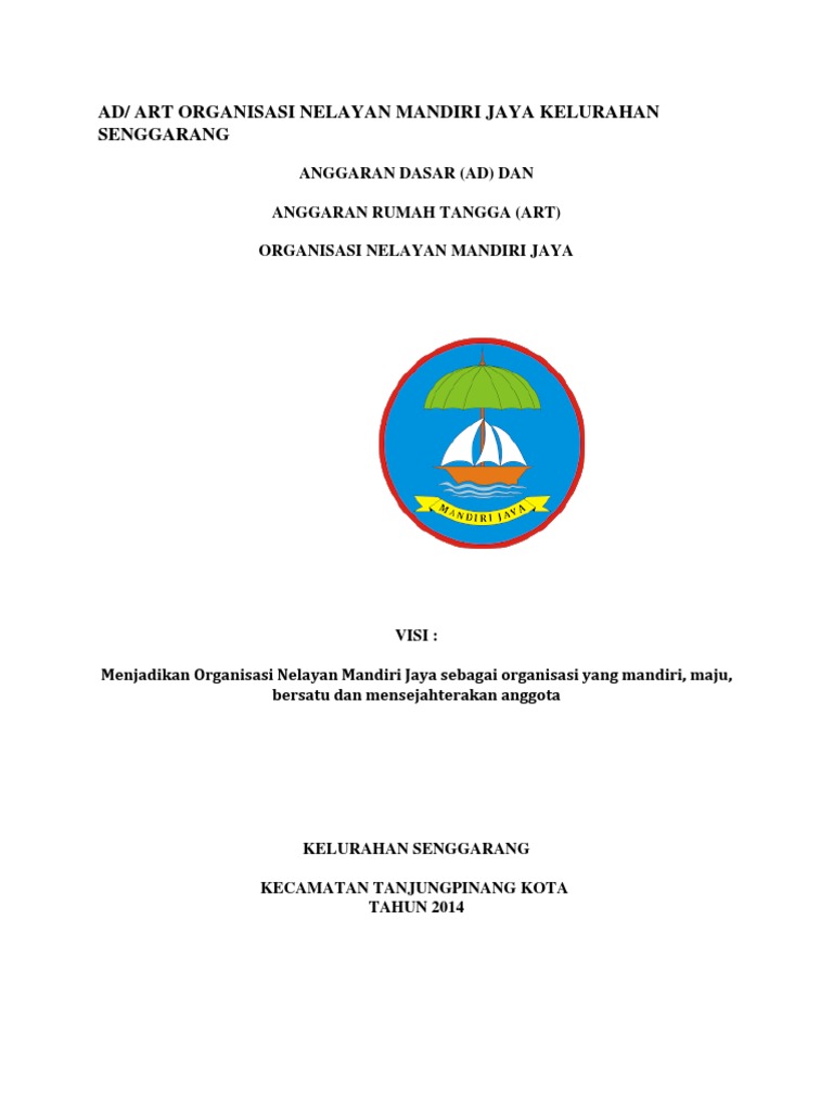 Adrt Organisasi | PDF | Bisnis | Pengelolaan Keuangan & Uang