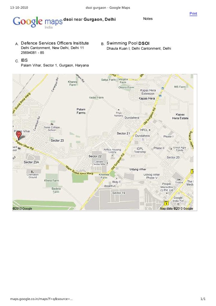 Dsoi Gurgaon - Google Maps | PDF