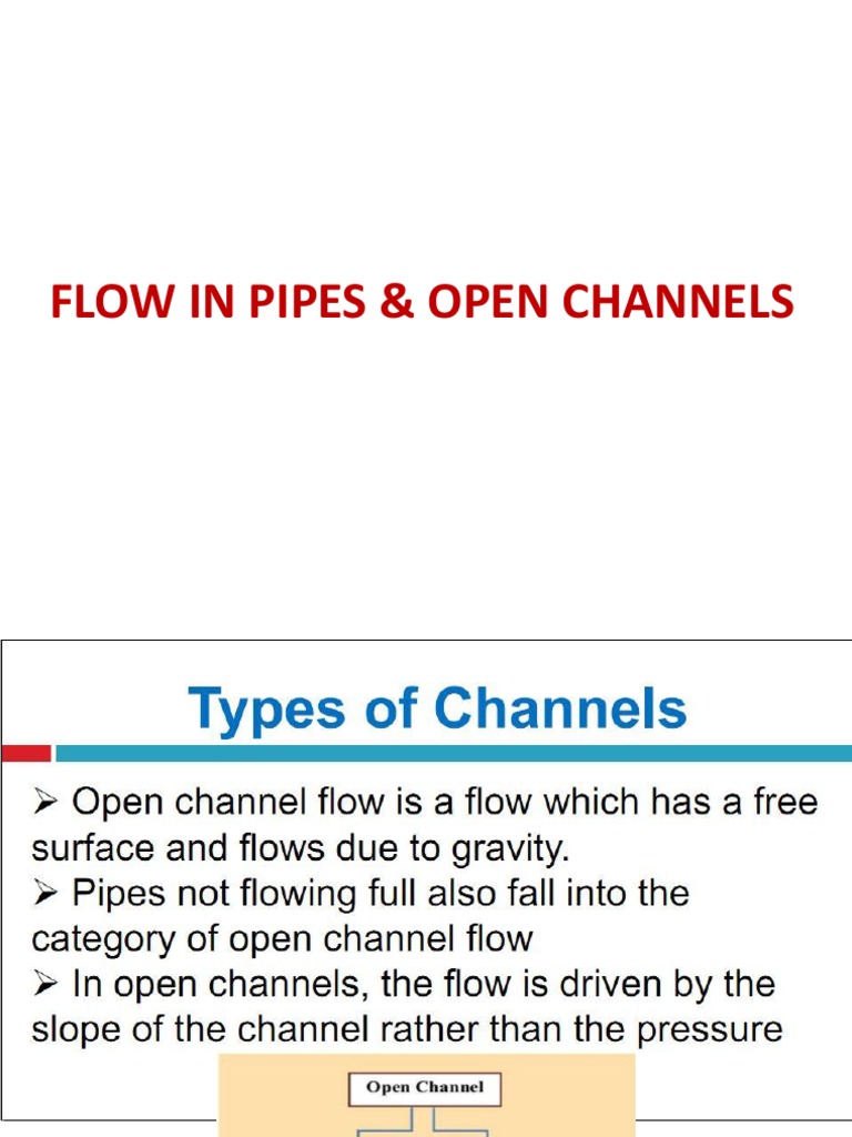 Flow in Pipes & Open Channels | PDF