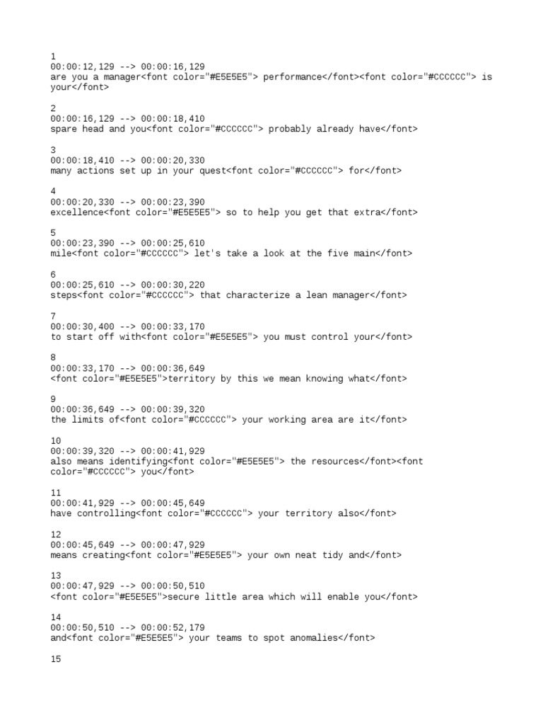 (DownSub - Com) The 5 Main Steps of The Lean Manager - SRT | PDF | Lean ...