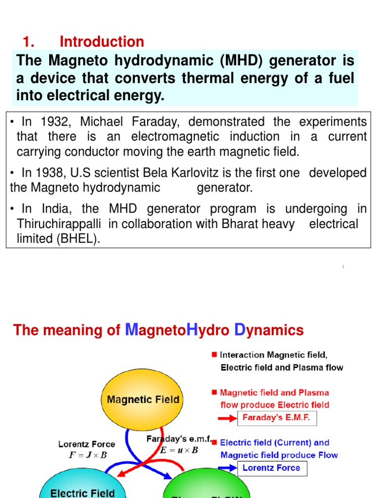 The Magneto Hydrodynamic (MHD) Generator Is A Device That Converts ...