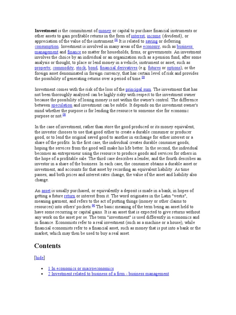 Understanding Investment Fundamentals | PDF | Investing | Saving
