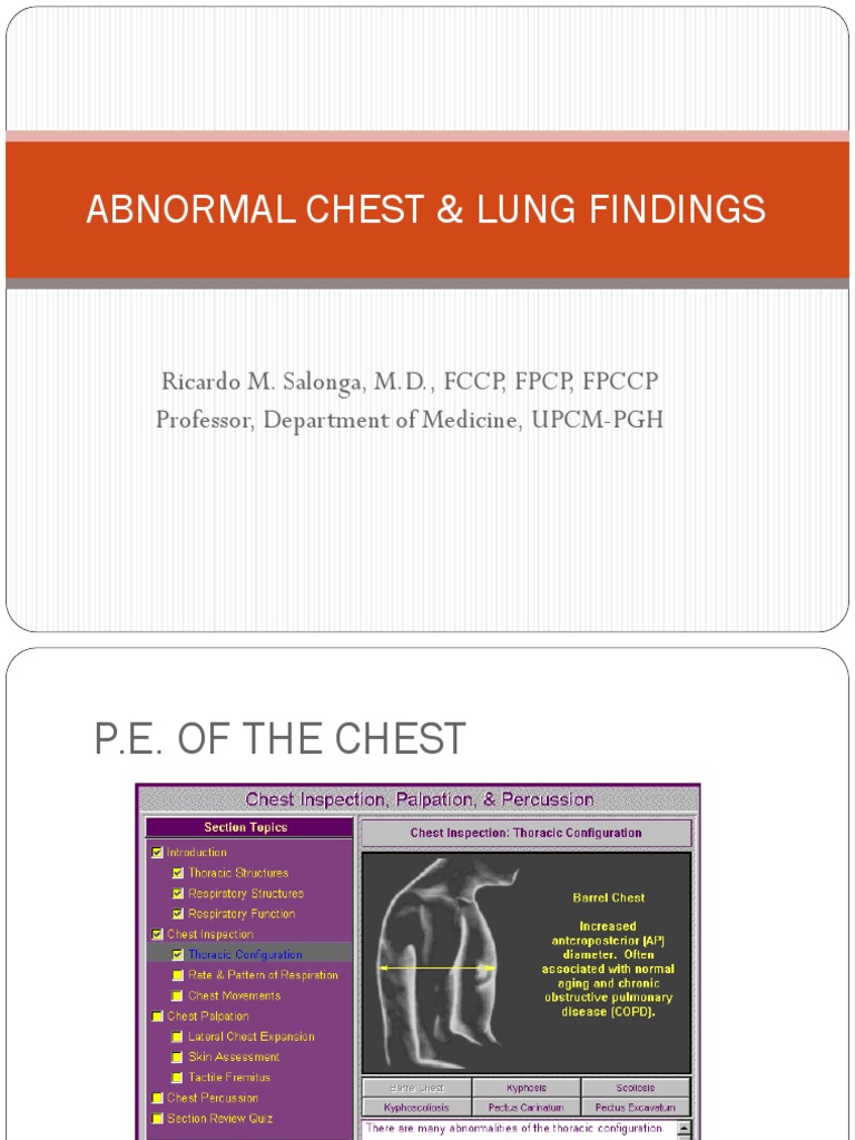 Abnormal Chest & Lung Findings | PDF | Respiratory Tract ...