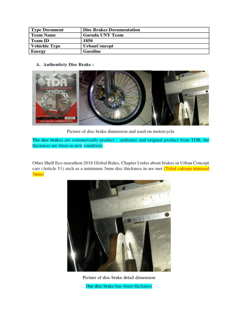 Disc Brakes Documentation | PDF