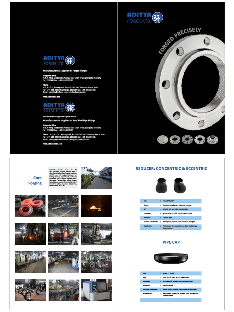 Aditya Forge Brochure | PDF | Pipe (Fluid Conveyance) | Mechanical Engineering