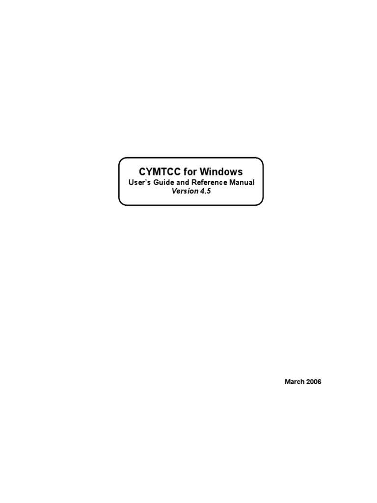 CYMTCC For Windows: User's Guide and Reference Manual | PDF | Microsoft ...