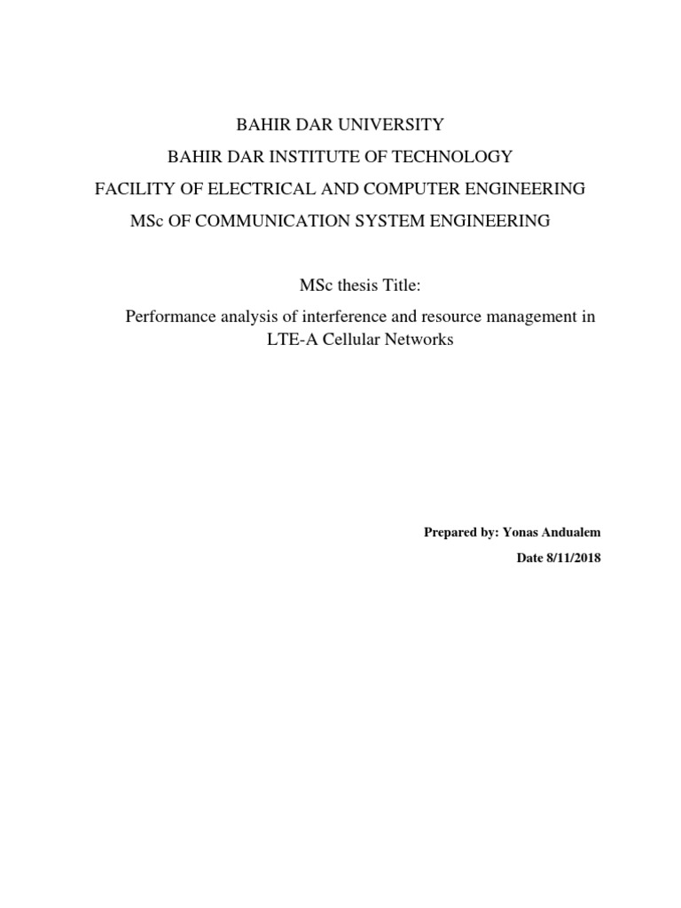 Bahir Dar University Bahir Dar Institute of Technology Facility of ...