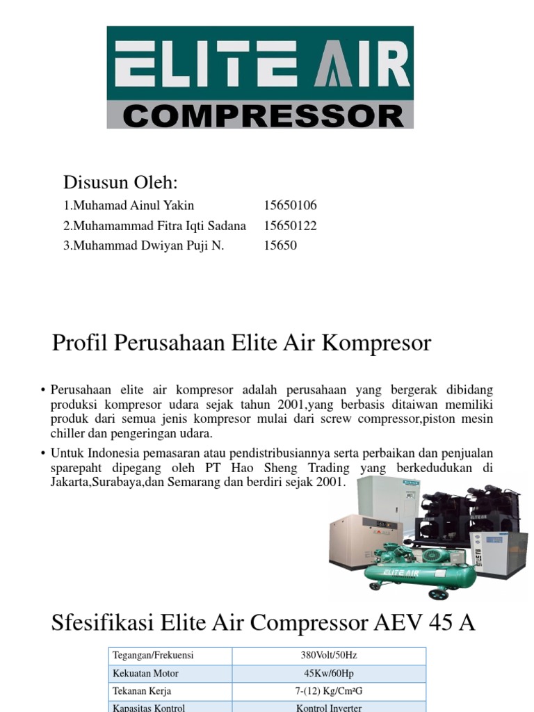 Elite Air Compressor Type EA 45 AP | PDF
