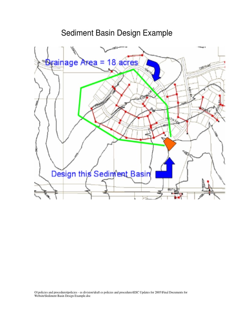 Sediment Basin Design Example Guide | PDF | Spillway | Drainage Basin