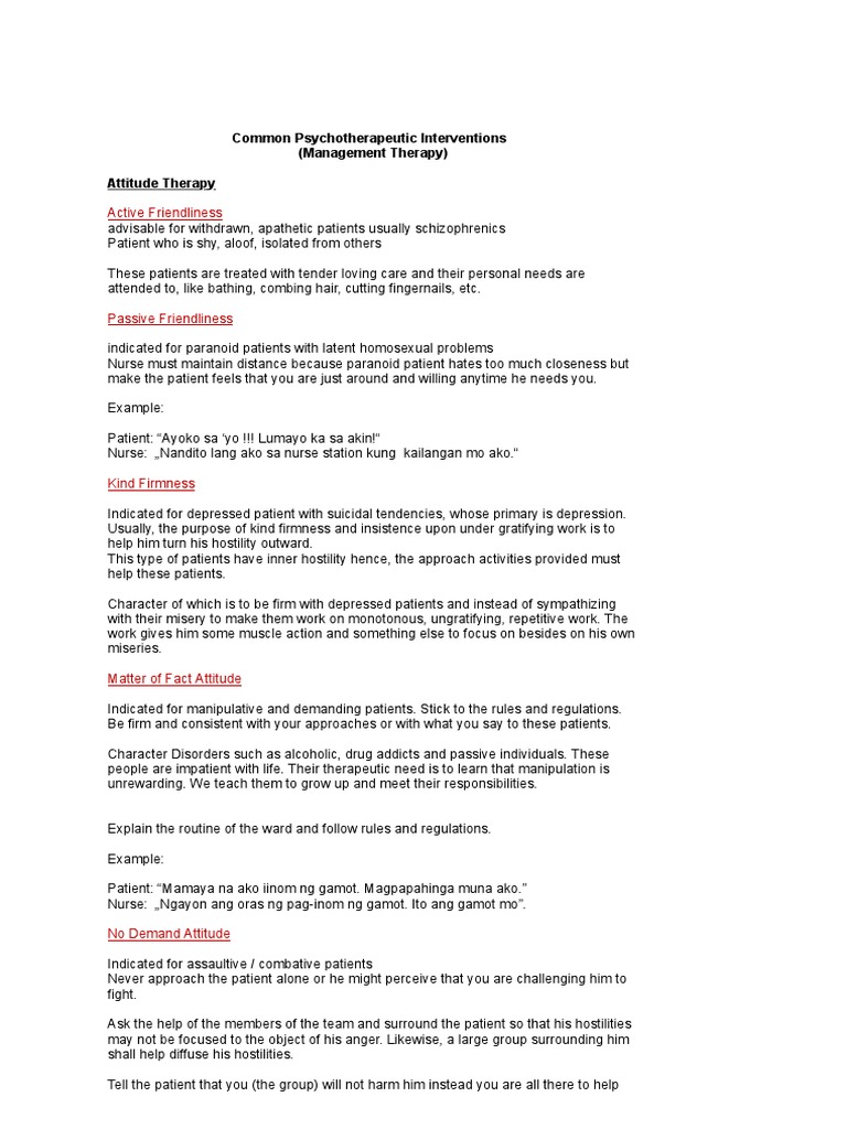 Common Psychotherapeutic Interventions | PDF | Art Therapy | Psychotherapy