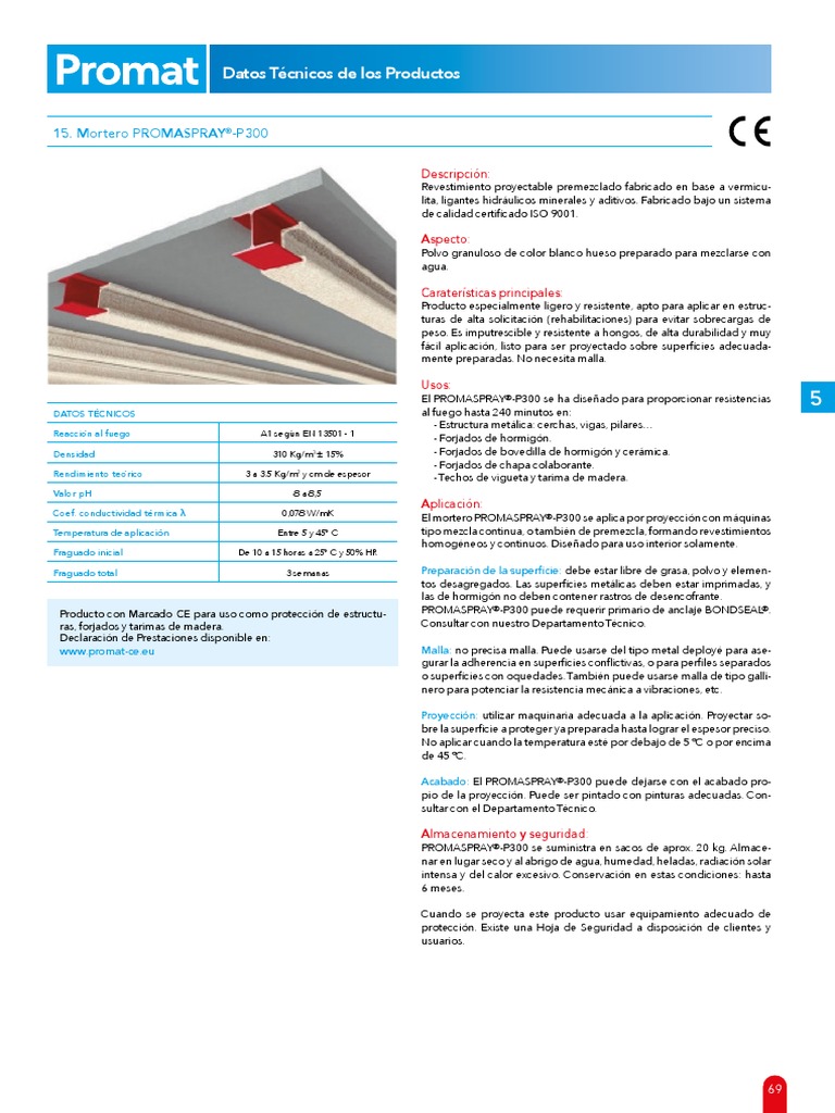 Datos Técnicos de Los Productos: 15. Mortero PROMASPRAY - P300 | PDF ...