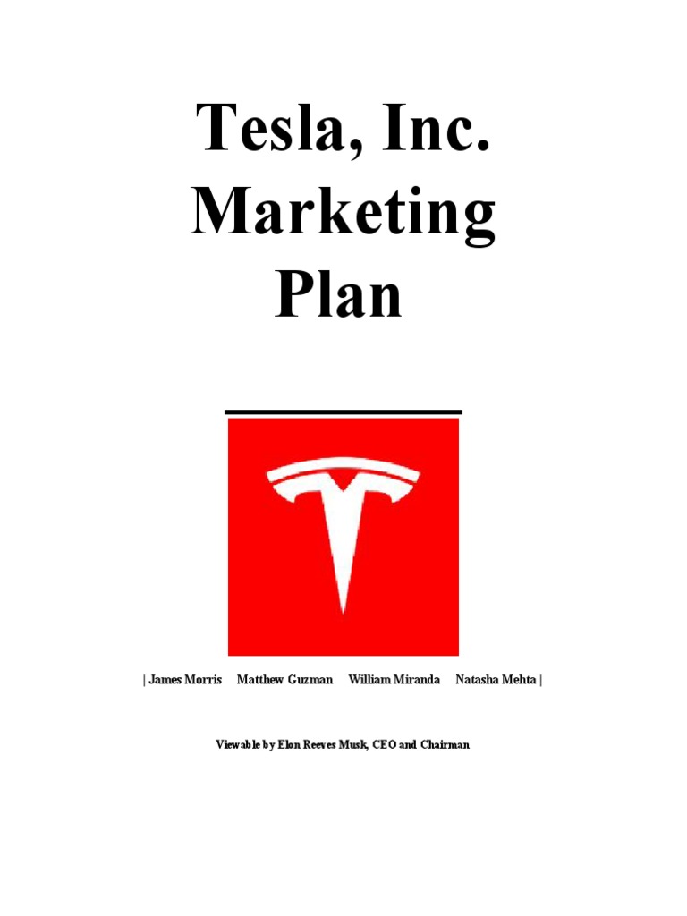 Tesla Marketing Plan 1z0szsg PDF | PDF | Sedan (Automobile) | Transport