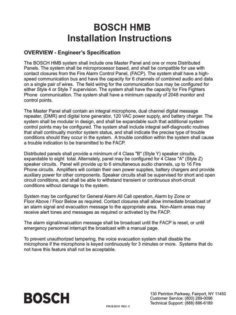 Bosch HMB Installation Instructions: OVERVIEW - Engineer's ...