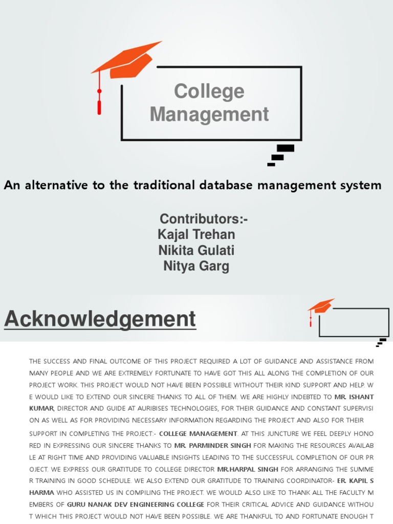College Management: Contributors:-Kajal Trehan Nikita Gulati Nitya Garg | PDF | Android ...