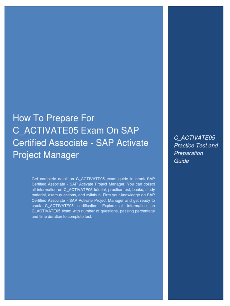 How To Prepare For C Activate05 Exam On Sap Certified Associate Sap