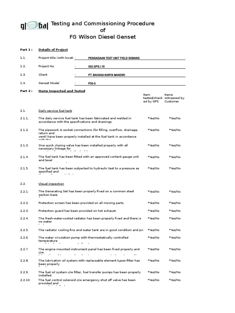 Testing And Commissioning Procedure Pdf Mains Electricity Switch
