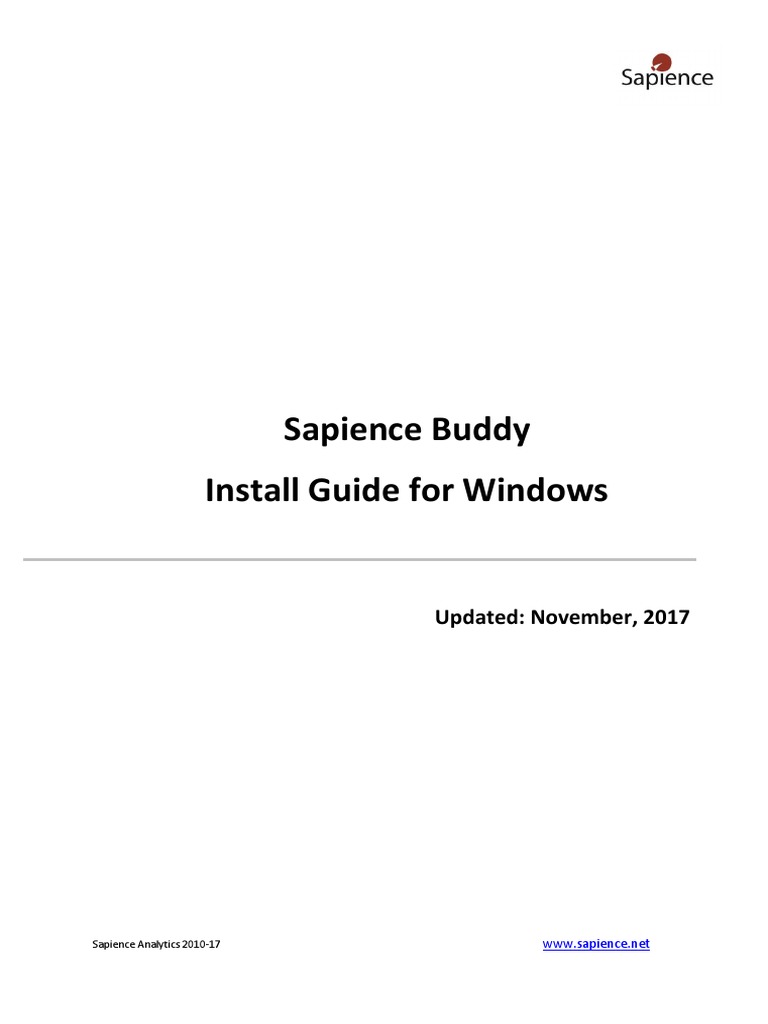 Sapience Buddy Installation Guide Windows Pdf Proxy Server