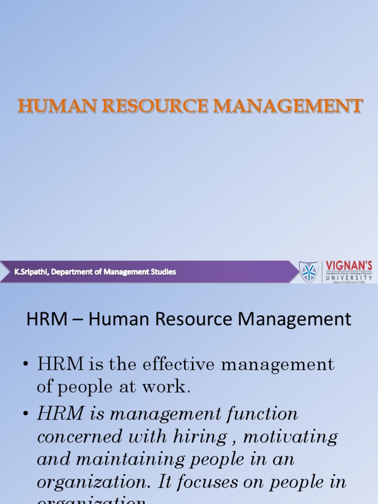 HRM Overview | PDF
