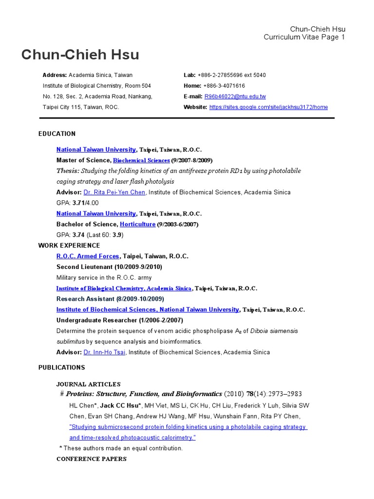 Chun-Chieh Hsu: National Taiwan University Biochemical Sciences | PDF ...