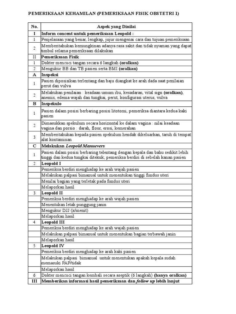 Checklist Osce | PDF