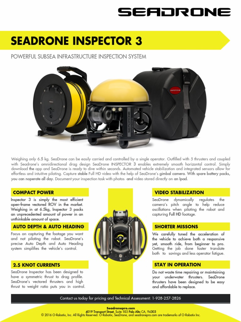 SeaDrone Inspector 3.0 Brochure | PDF | Rocket Engine | Manufactured Goods