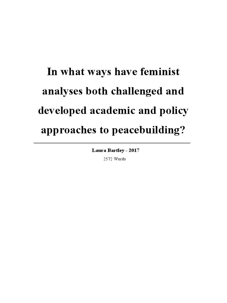 In What Ways Have Feminist Analyses Both Challenged and Developed ...