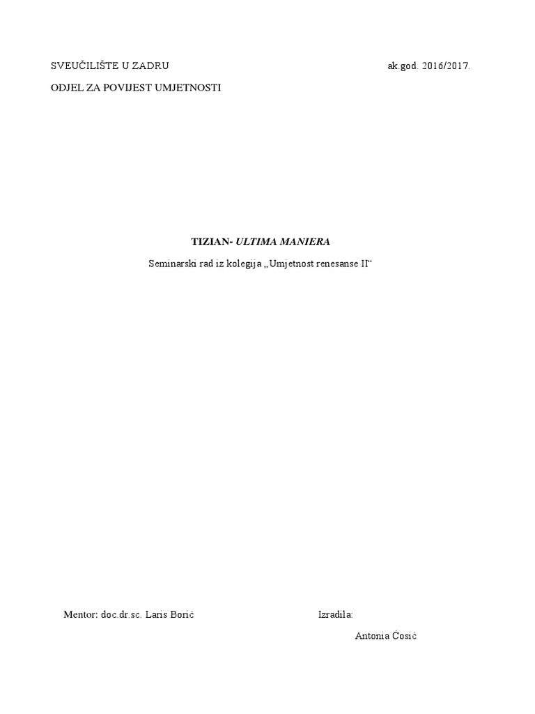 Tizian - Ultima Maniera | PDF