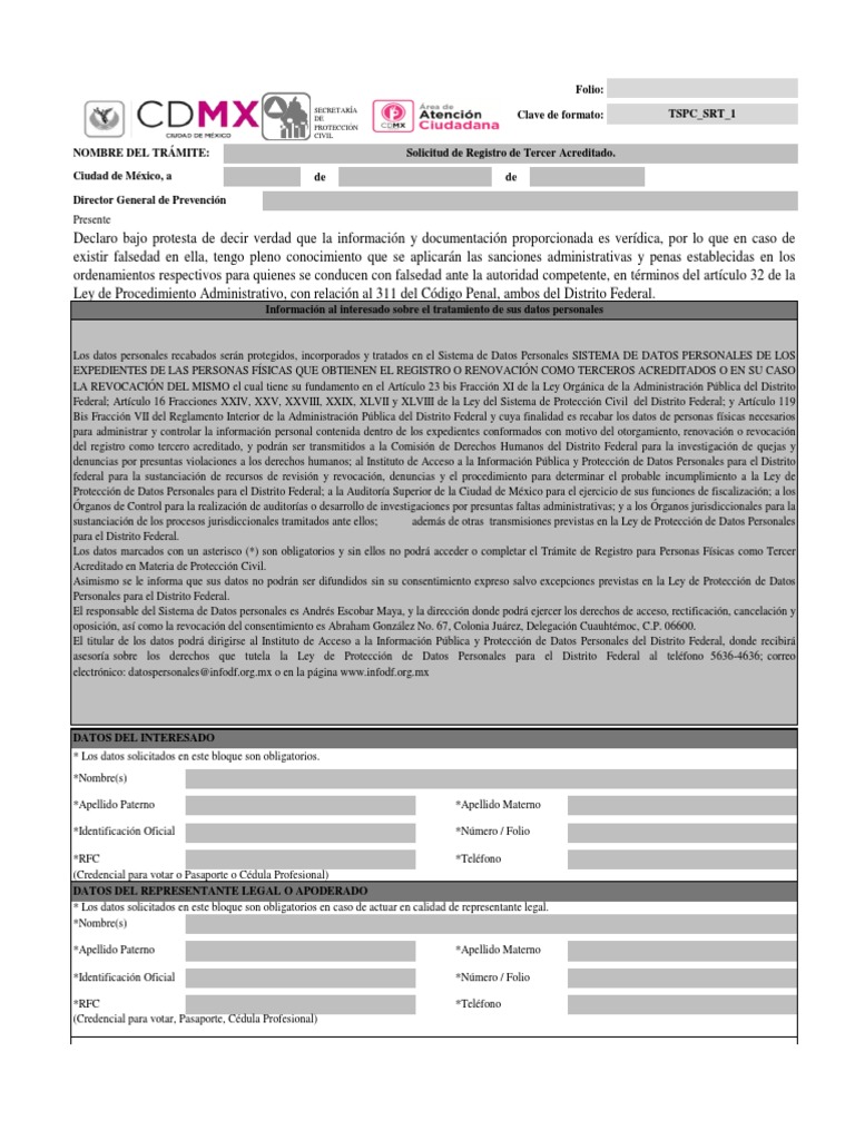 Formato Proteccion Civil | PDF | Privacidad de la información | Defensa Civil
